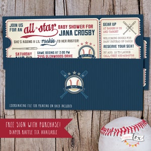 Vintage Baseball Shower Invitation, Baseball Baby Shower Invitation ...