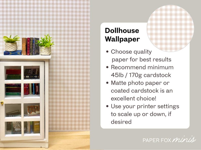 Dollhouse Miniature Wallpaper, Modern Dollhouse, Printable JPG and PDF ...