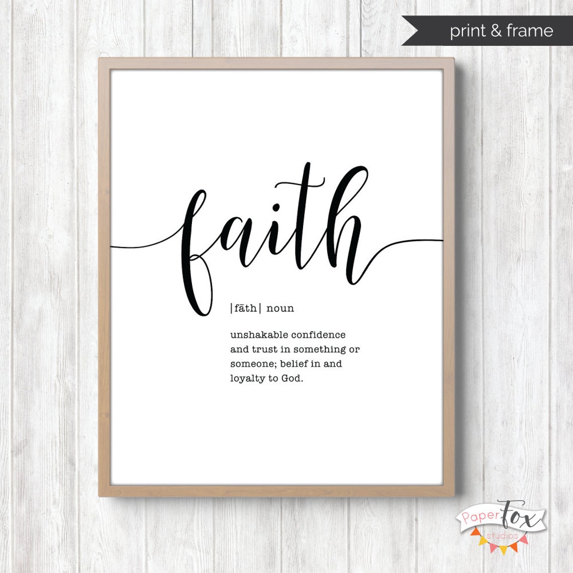 Faith Sign Printable Wall Art Scripture Wall Art Farmhouse | Etsy