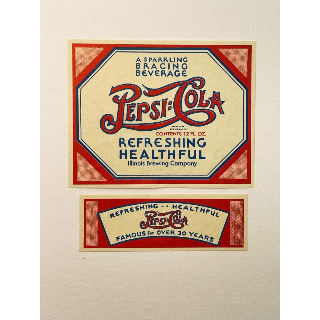 Pepsi Paper Label Set (ca 1940's) - Etsy