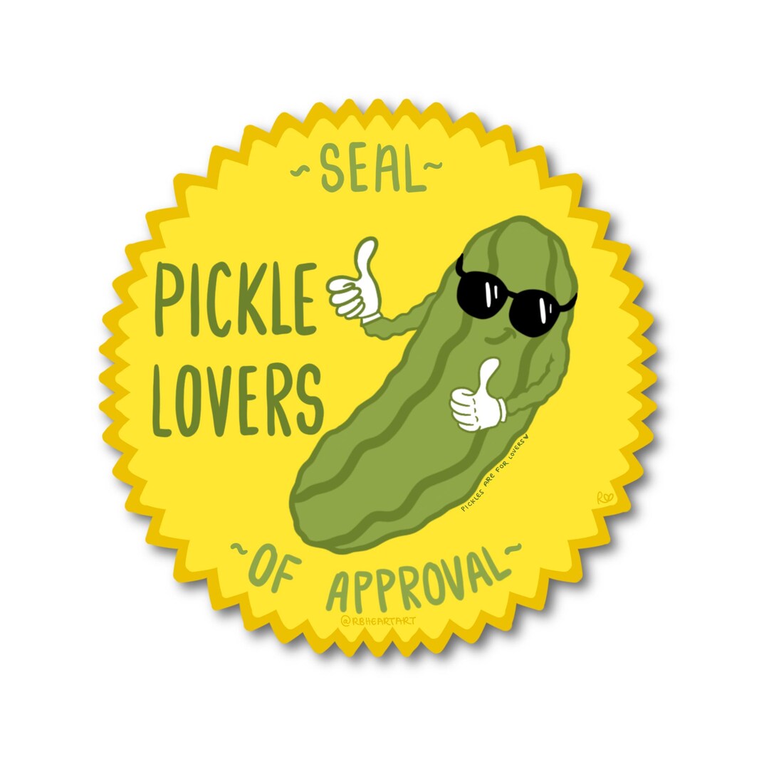 Pickle Lover Seal of Approval Sticker, Cute Pickle Decals, Funny Gifts ...