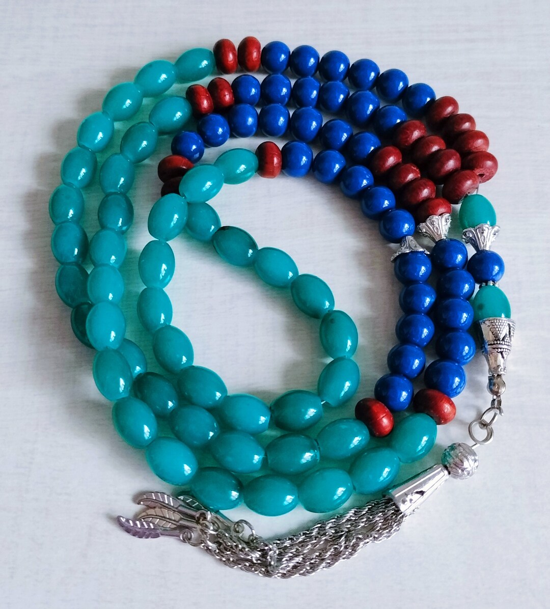 Muslim Sufi Style Acrylic and Natural Rose Wood 100 Sibha/prayer Beads ...
