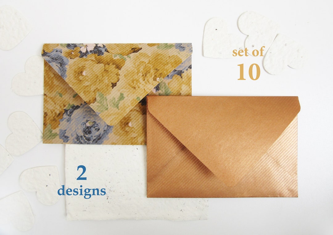 Set of 10 Envelopes / 10x15 Cm / C6 / Handmade Envelopes / Decorative ...