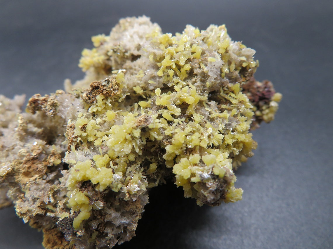 Green Mimetite on Goethite - Mapimi, Mexico - Minitature Mineral ...
