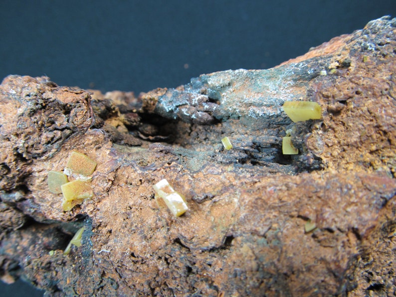 Yellow Wulfenite on Goethite Mapimi Mexico Cabinet | Etsy