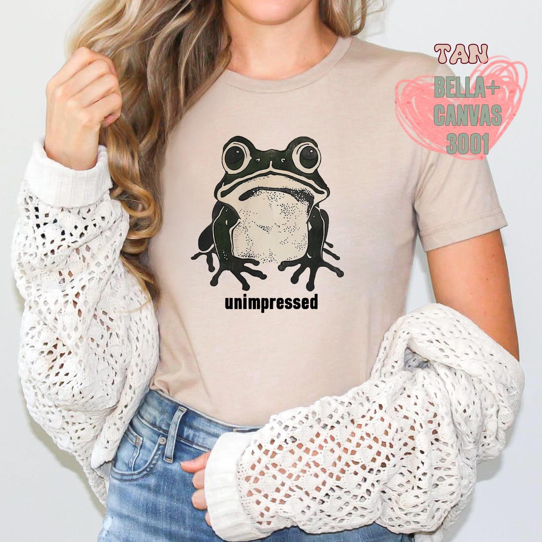 Cute Unimpressed Frog Bella Canvas Tshirt Adorable Little Frog Top ...