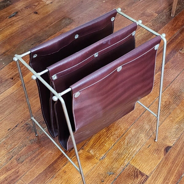 Leather Magazine Rack - Etsy