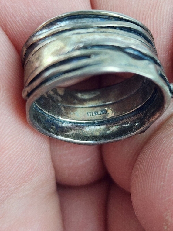 Sherry Tinsman Sterling silver Spiral ring gold over … - Gem