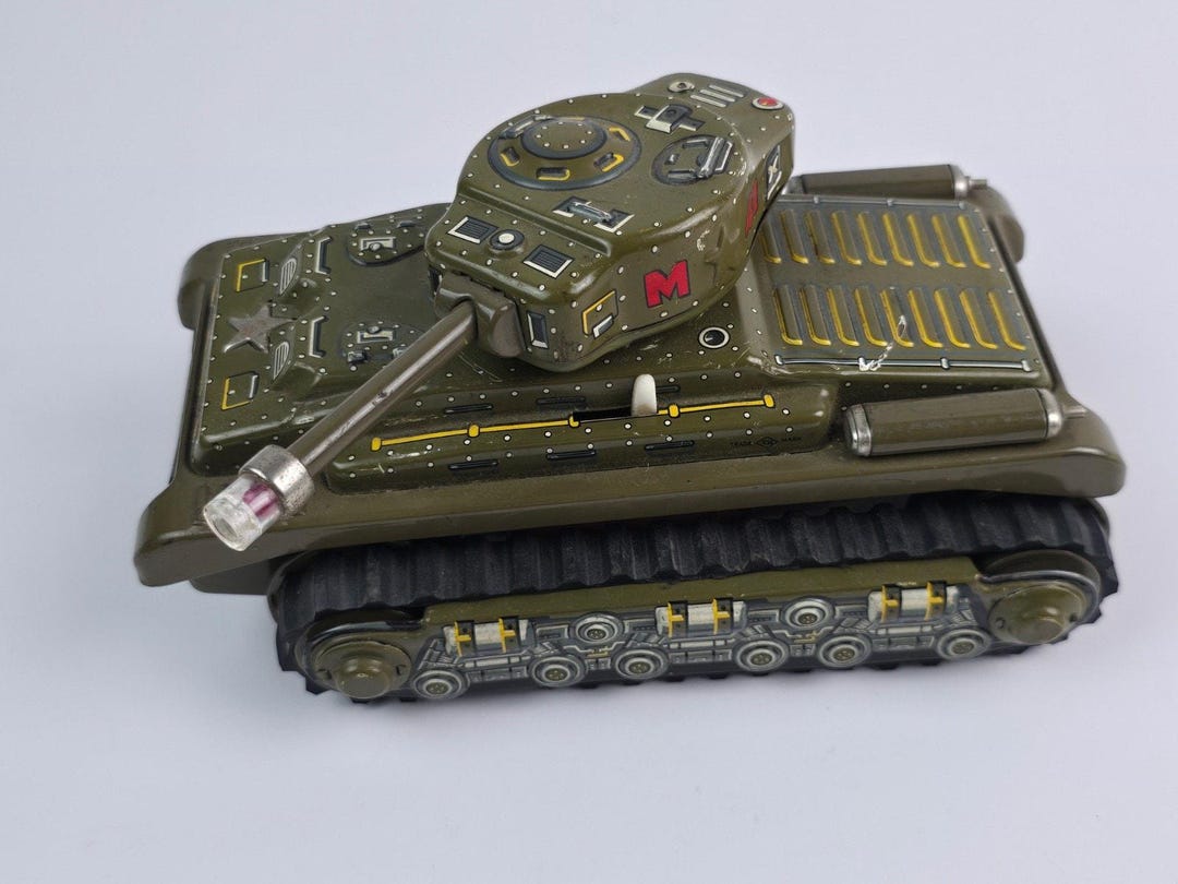 Vintage 1950's Tin Litho M-41 Army Tank Battery Operated Runs Good -no ...