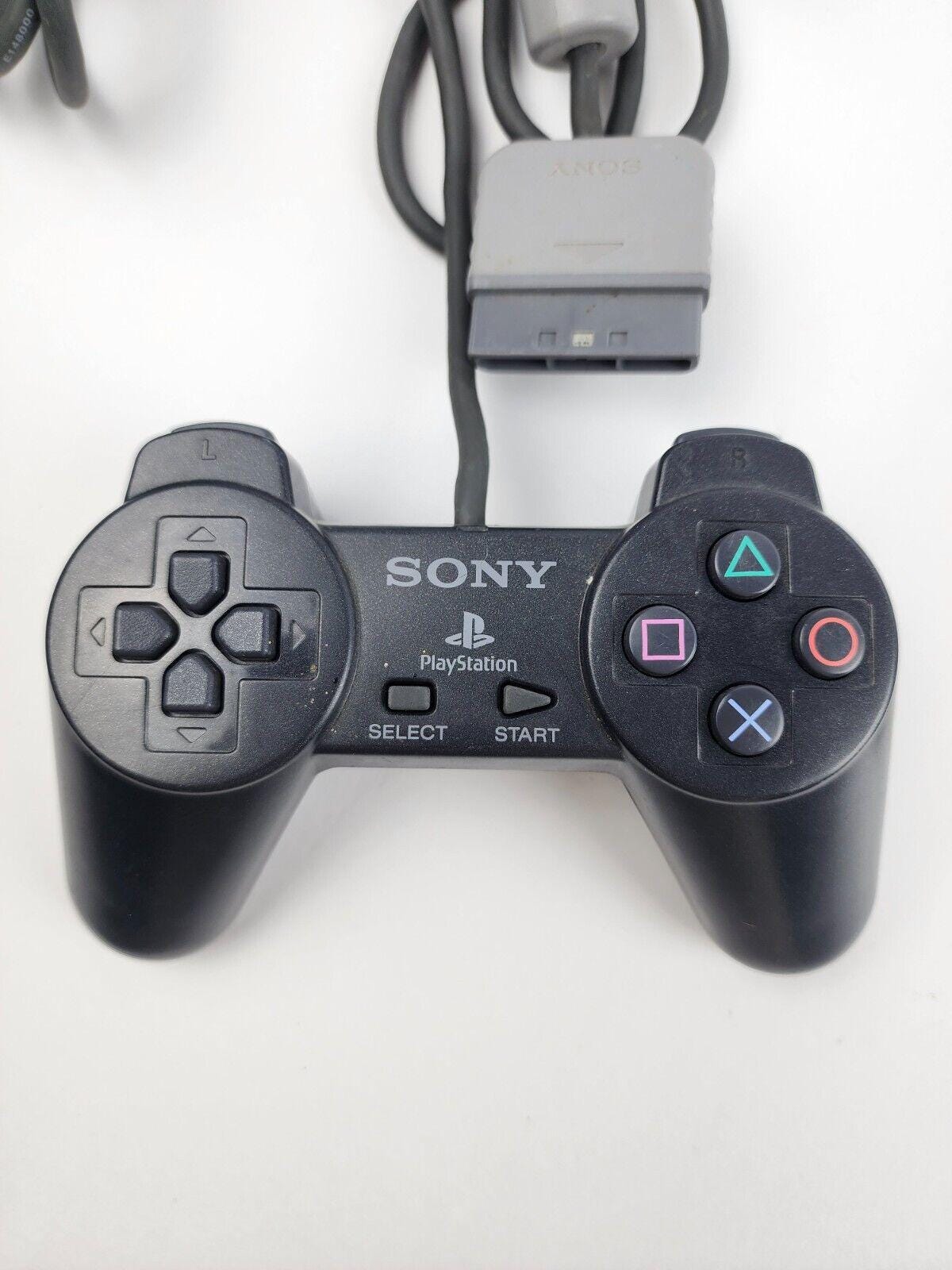Sony Playstation PS1 Gray Dual Shock & Black Controller SCPH-1080 SCPH ...