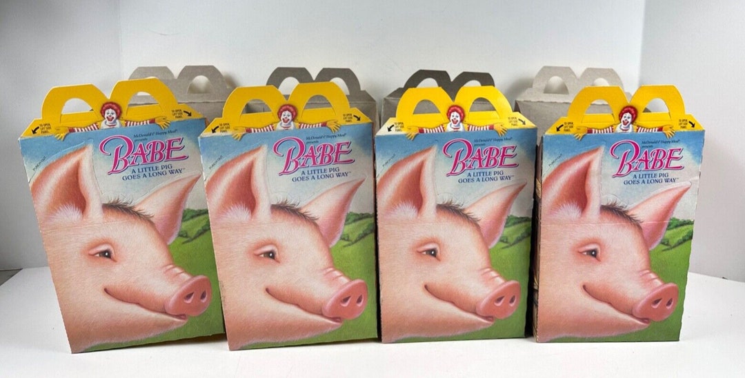 Lot of 4 Babe: the Little Pig Goes a Long Way Mcdonalds Happy Meal ...