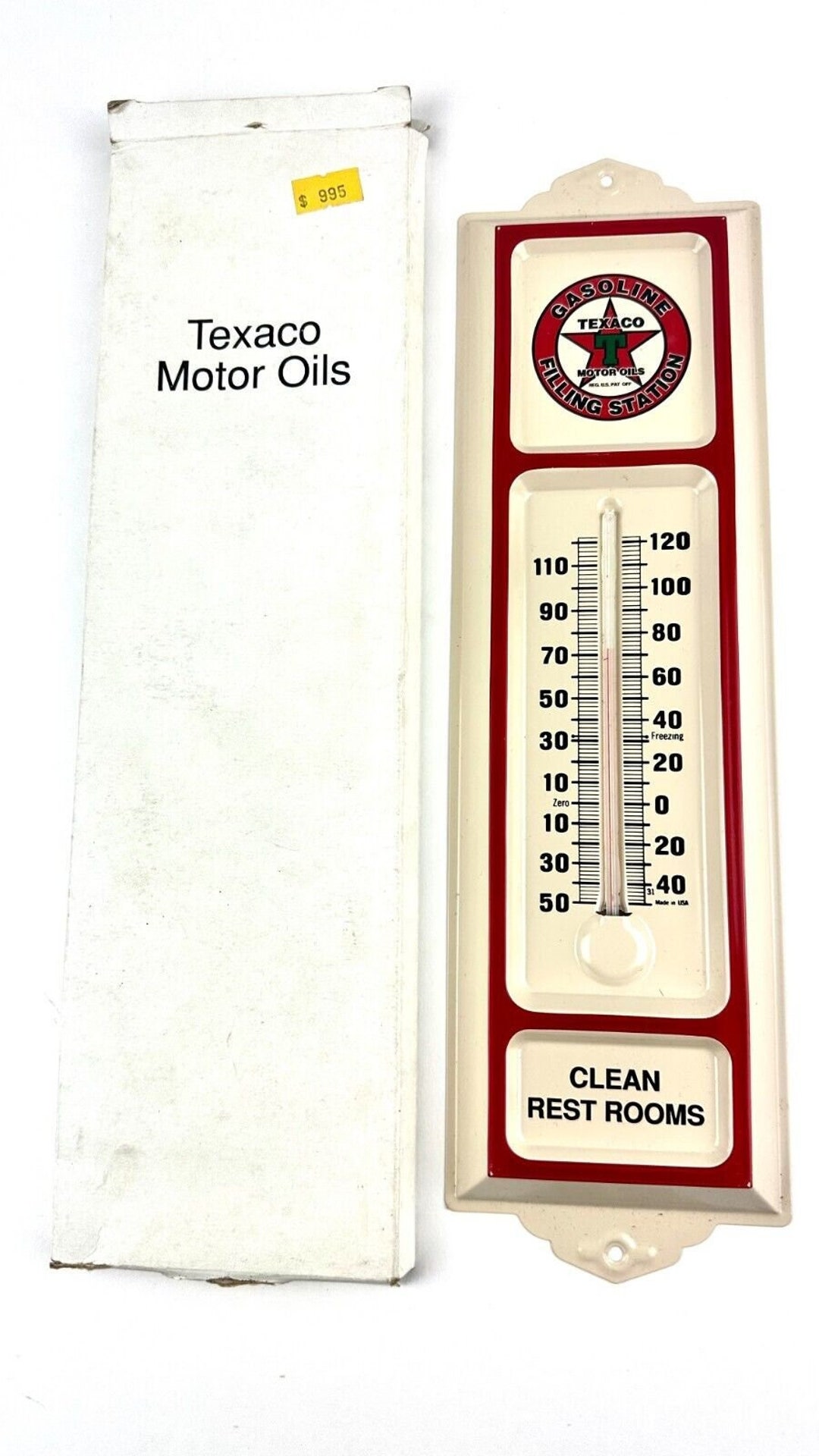 Texaco Gas Oil Service Filling Station Clean Restroom Thermometer NEW ...
