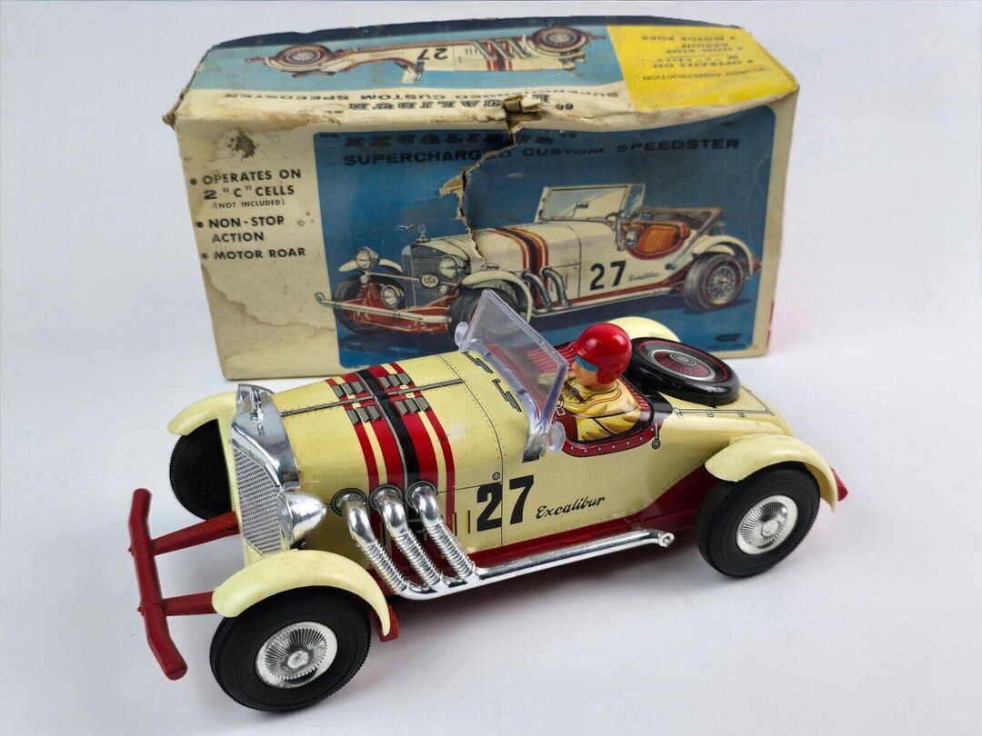 Tada Excalibur Roadster Tin & Plastic Battery Operated Car - Working W ...
