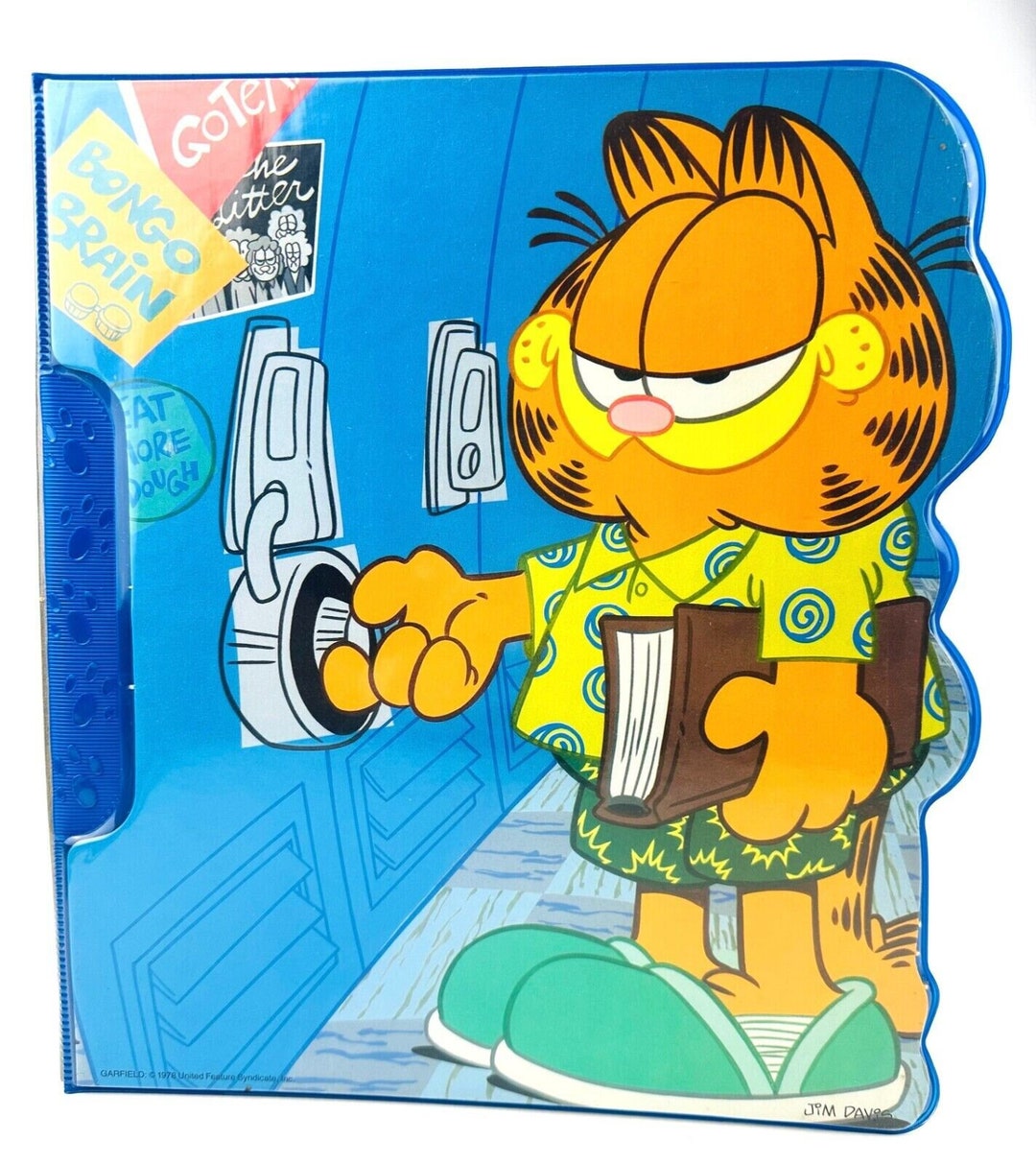 Vintage 1992 Garfield Mead 3 Ring Binder the Pencil Pouch Organizer VGC ...