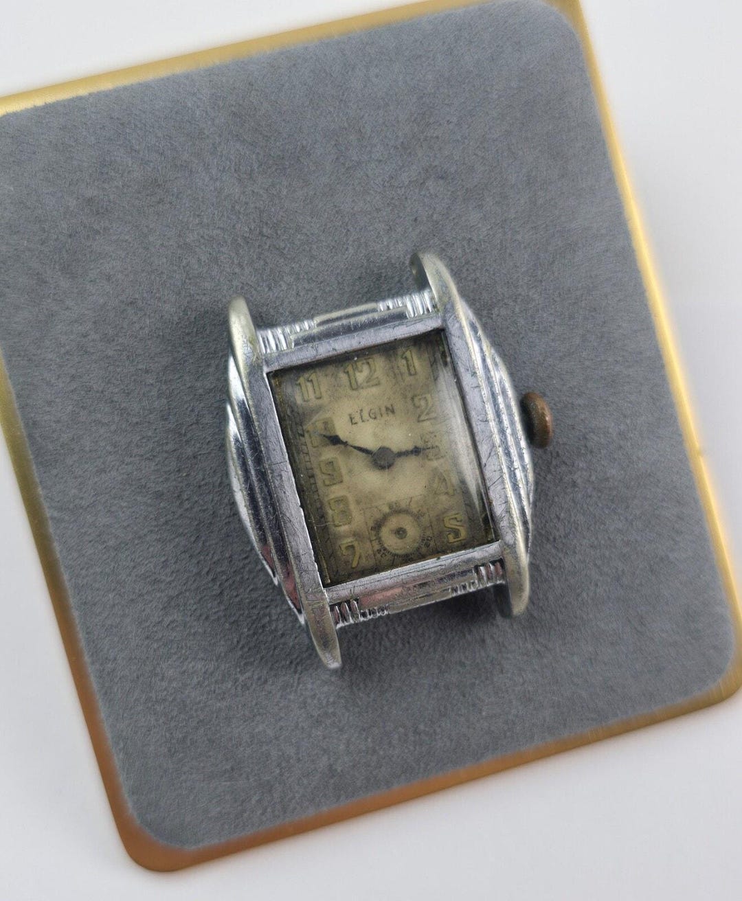 Early Men's Art Deco Elgin Watch Case for Parts Movement is Stuck - Etsy