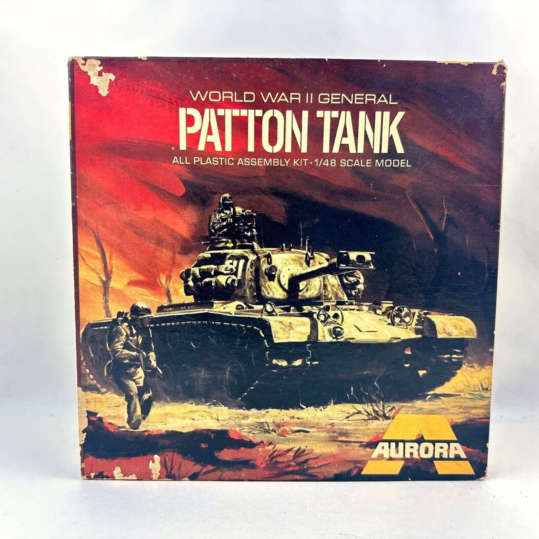 BOX ONLY Vintage 1969 Aurora WWII General Patton Tank Kit - See 15 Pics ...