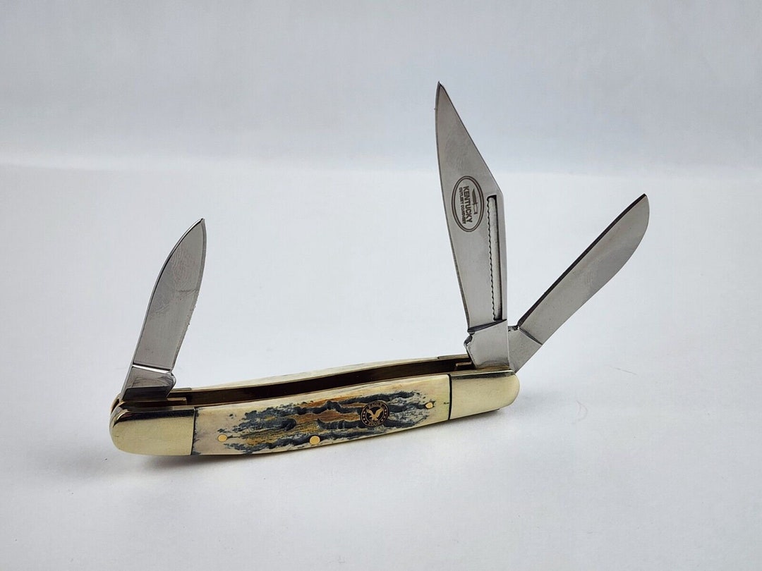 Kentucky Cutlery - Eagle Edge 3-blade Pocket Knife White Handle ...