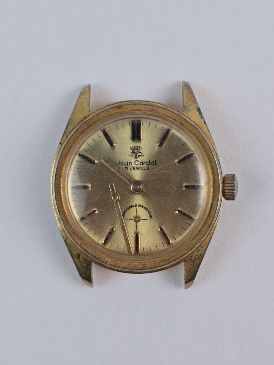 Vintage Jean Cardot 17j Crosshair Men's Watch Mechanical Runs Loose Min ...