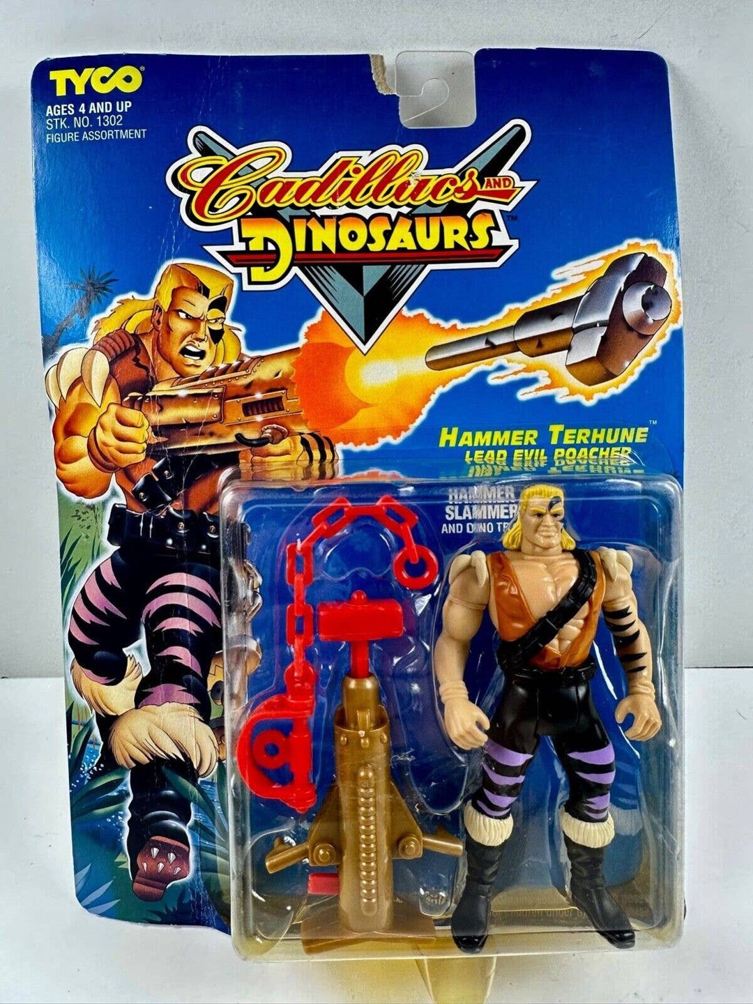 Vintage 1993 Tyco HAMMER TERHUNE Evil Poacher Cadillacs & Dinosaurs ...