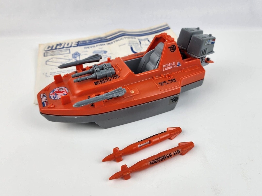 1986 GI Joe Devilfish Boat Near Complete -missing 2 Gray Missiles W ...