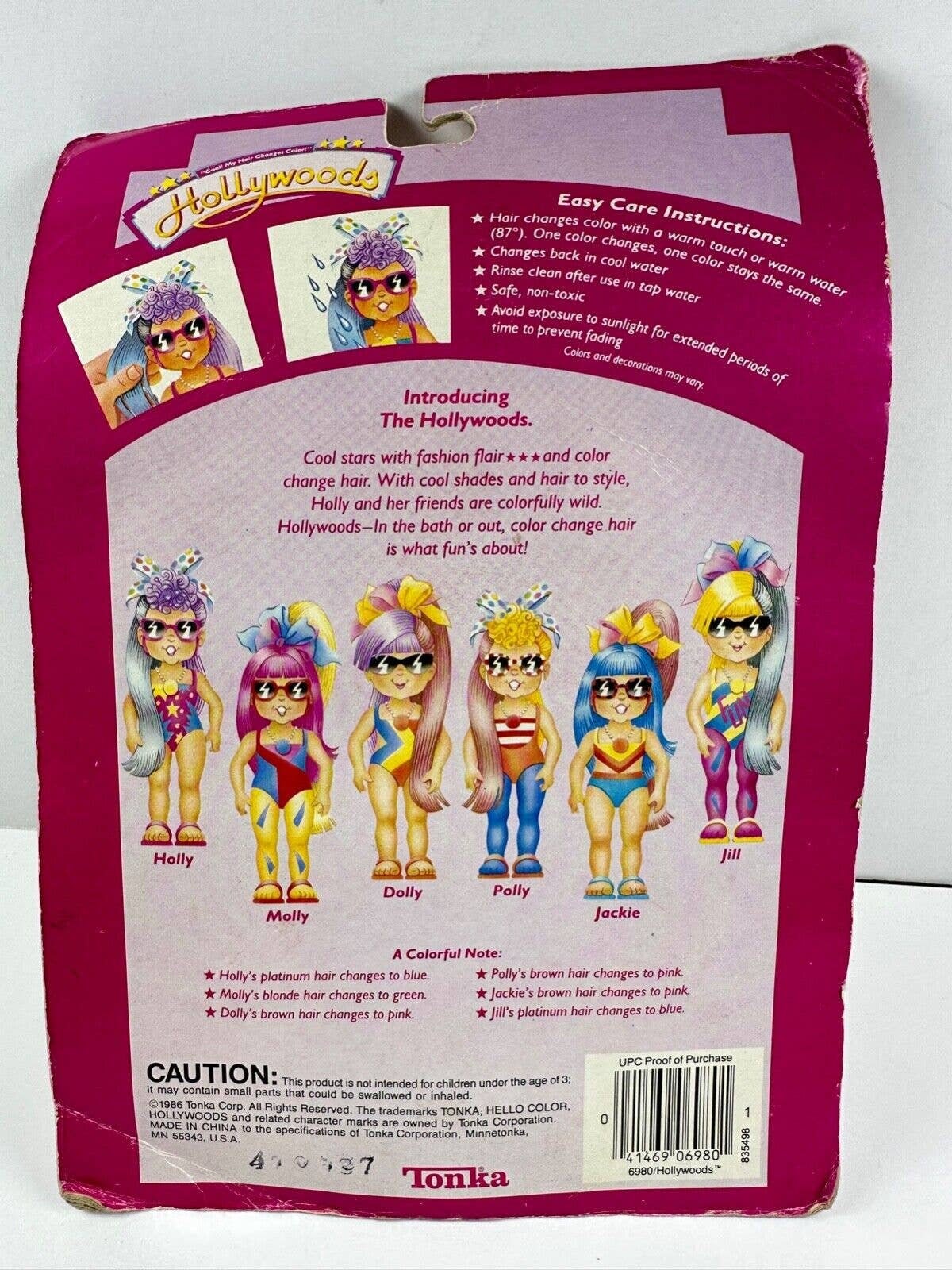 Vintage 1986 Tonka Hollywoods DOLLY Hello Color Change Hair - Etsy