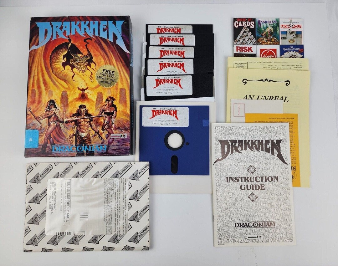Drakkhen IBM Big Box PC Game 5.25" Floppy Draconian Near Complete - Etsy
