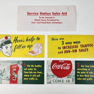 Vintage 1950's Coca-cola Service Station Sales Aid Cardboard Training ...