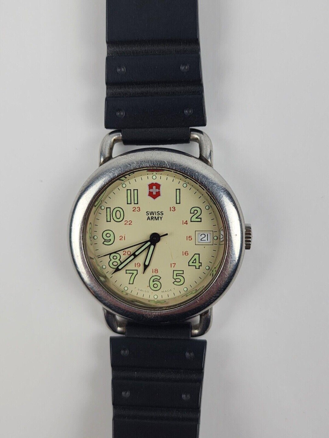 1990's Swiss Army Cavalry Watch Men's Rubber Band Not Running Parts ...