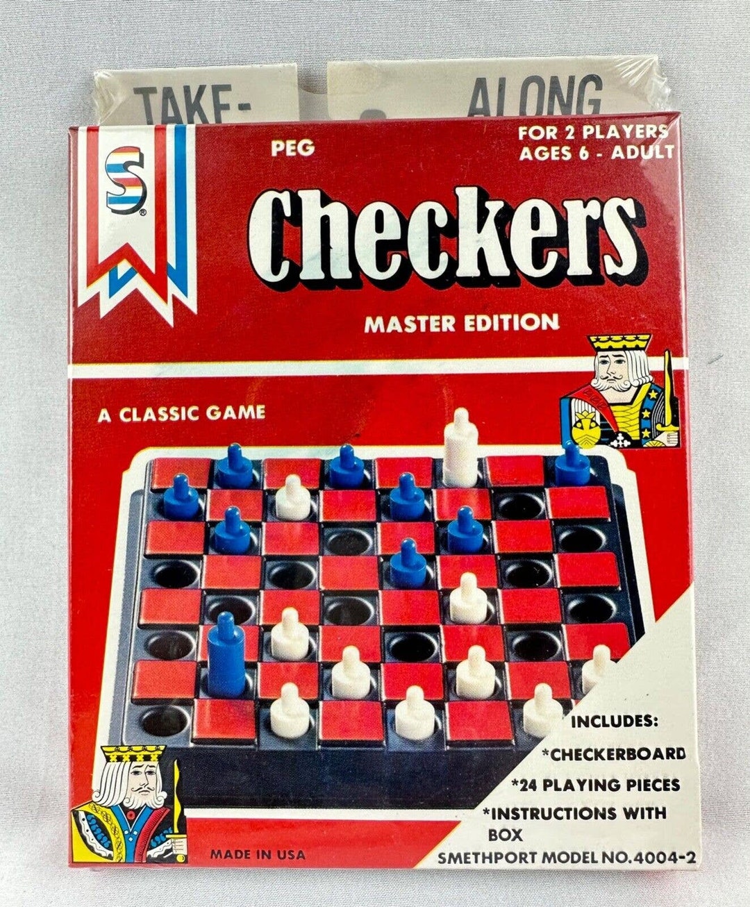 Take-along Checkers by Smethport Vintage 1987 Compact Edition #4004-2 ...