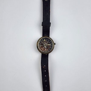 Vintage Johnny Walker Compass Wrist Watch Style Leather Band Works ...