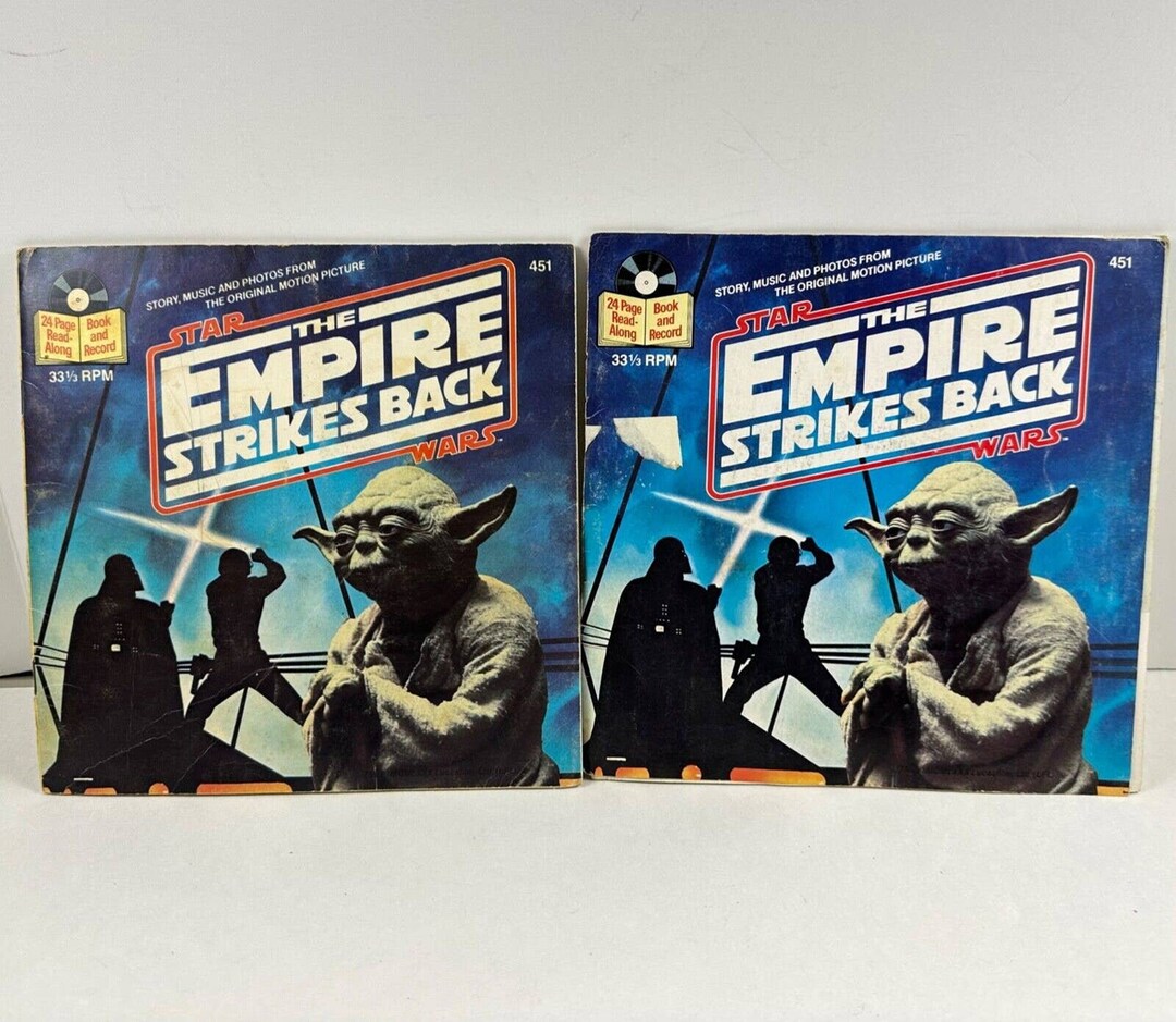 Vintage 1980 2 Star Wars: the Empire Strikes Back Book and Record Read ...