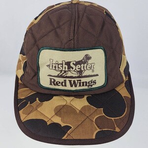 Vintage Red Wings Irish Setter Hunting Hat Brown Camo Ear Flaps Size Medium - Etsy