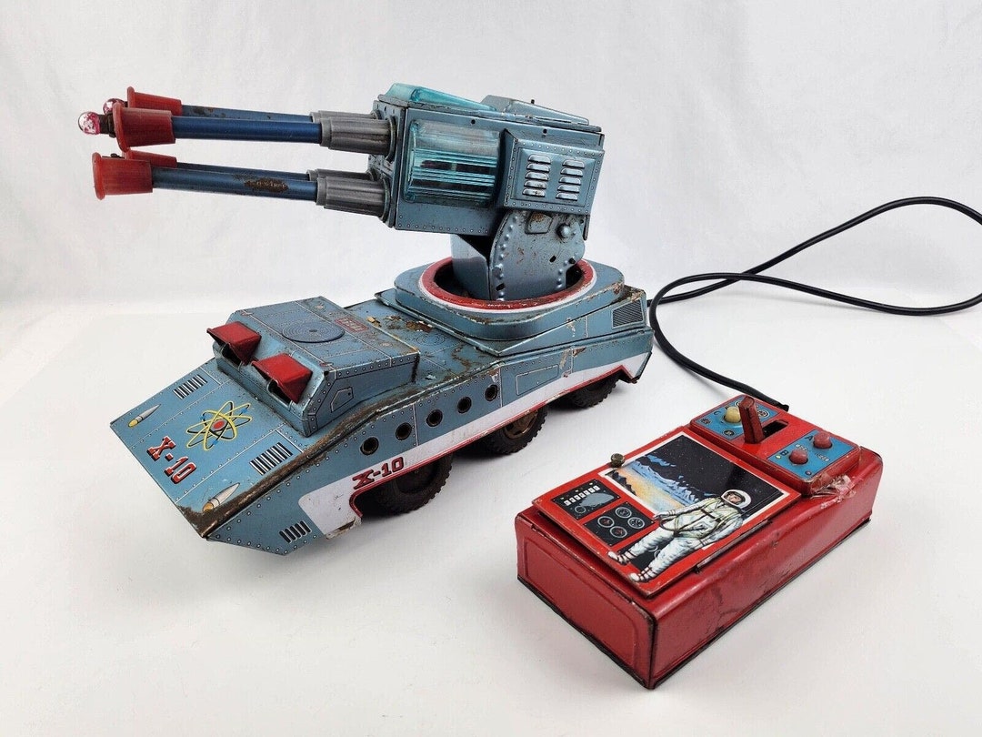 Vintage Tin Remote Control X-10 Pom Pom Tank S&E Rosko Japan -for ...