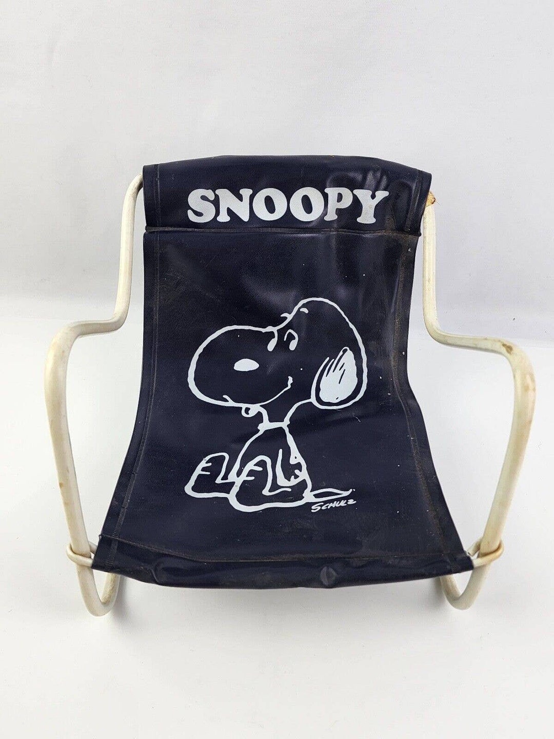 Vintage Snoopy Peanuts Blue Vinyl Sling Back Chair for Plush or Dolls ...