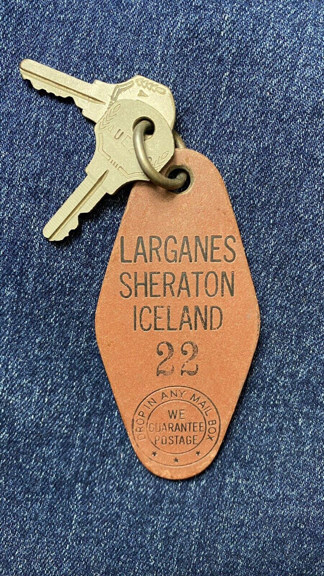 2 Keys on Chain From Larganes Sheraton Iceland #22 Authentic Very Good ...