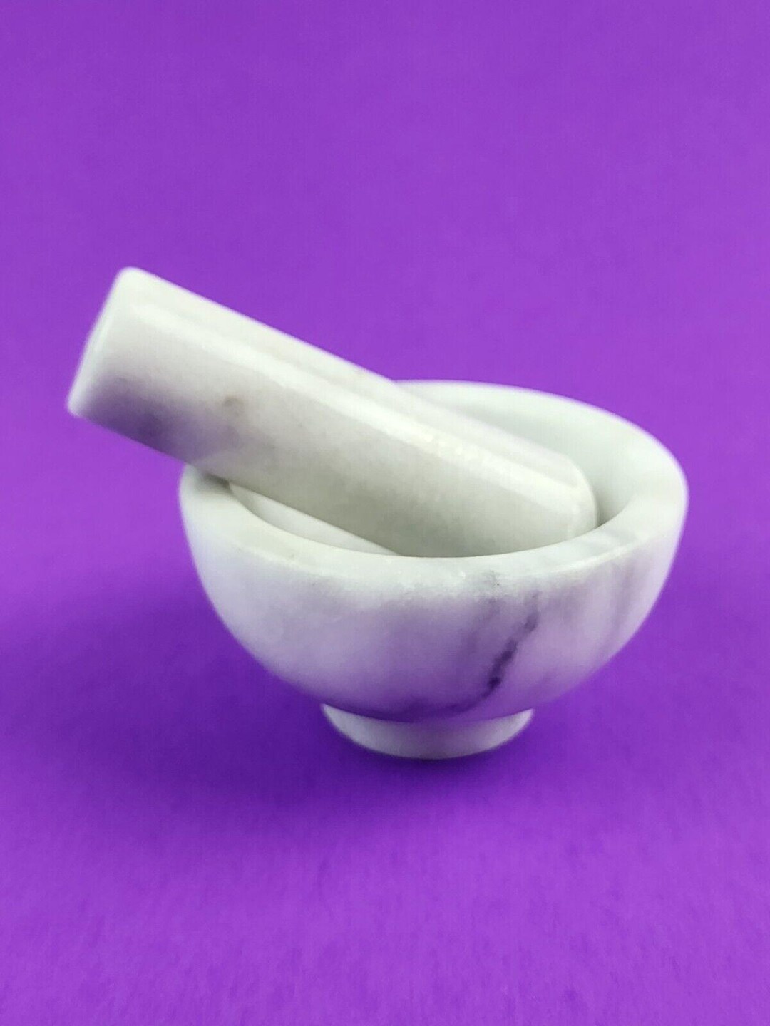Real Marble Mortal Pestle Stone Grinder Herbs, Pets Meds, Crushers 3.75 ...