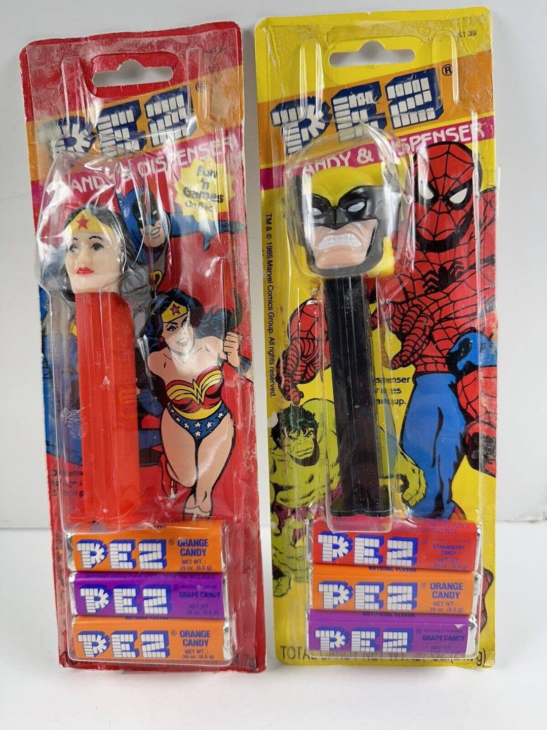 1985 Wonder Woman and Wolverine PEZ Candy & Dispenser Vintage New ...