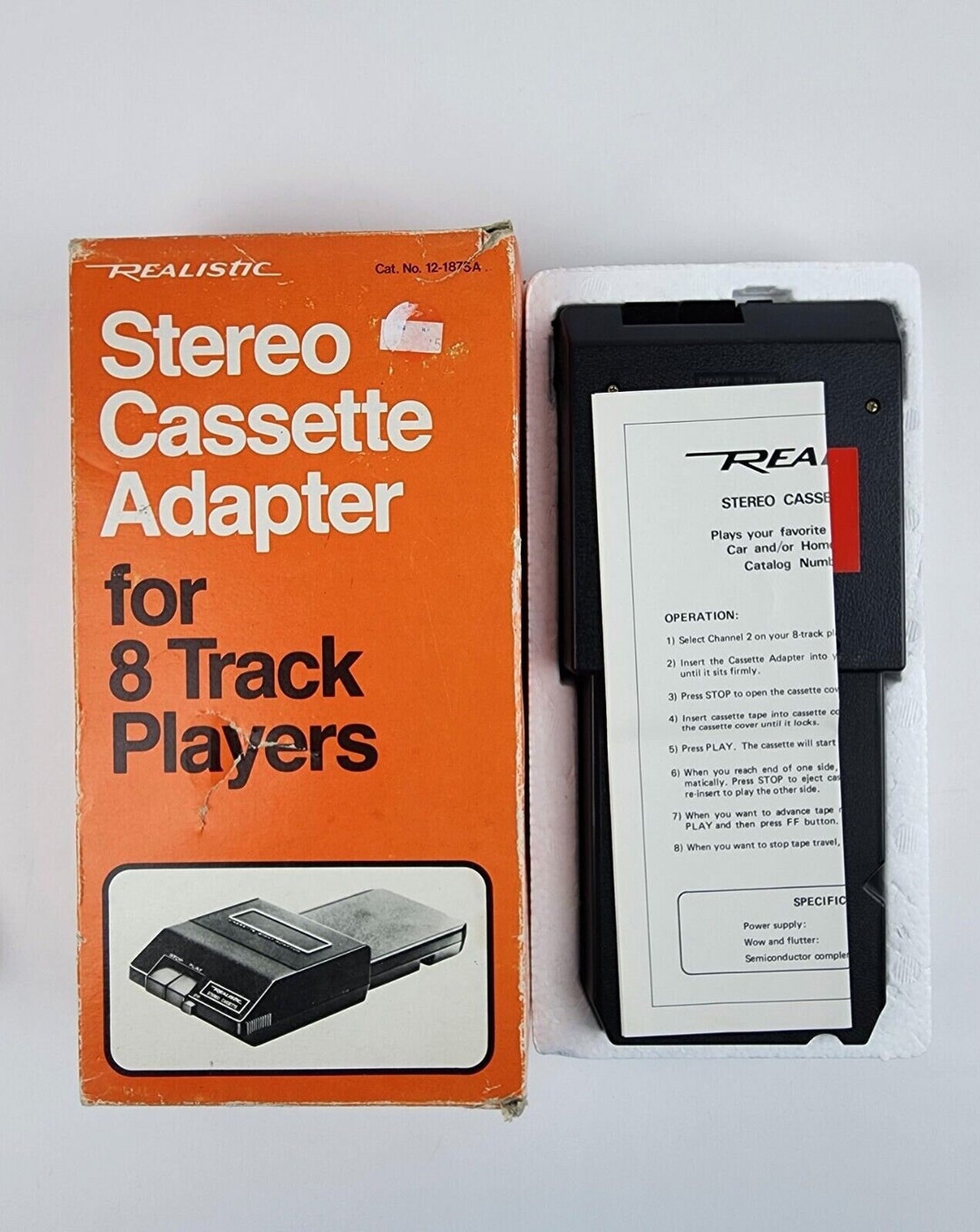Vintage Realistic Stereo Cassette Adapter for 8 Track Players Mint in ...