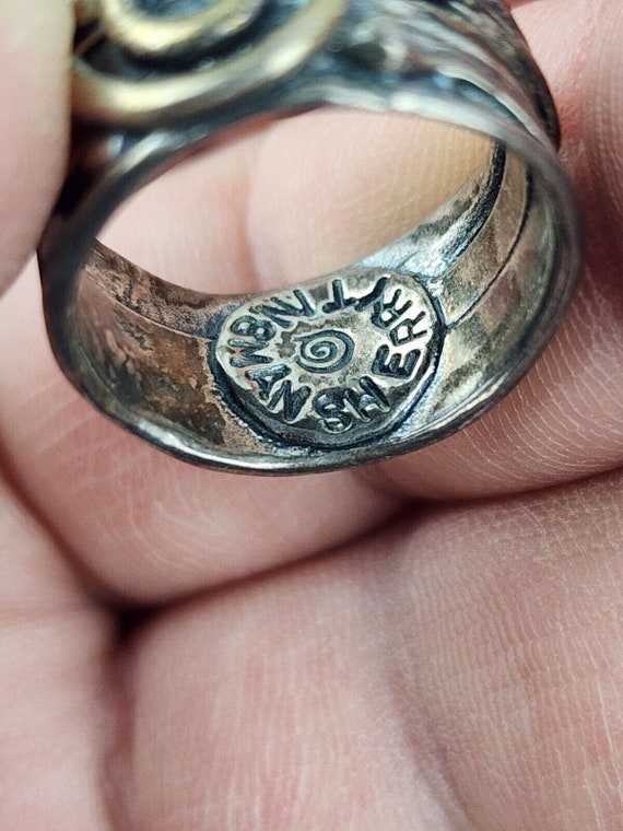 Sherry Tinsman Sterling silver Spiral ring gold over … - Gem