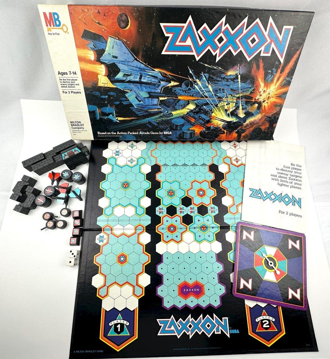 Vintage 1982 Sega Zaxxon Board Game Milton Bradley Complete With All ...