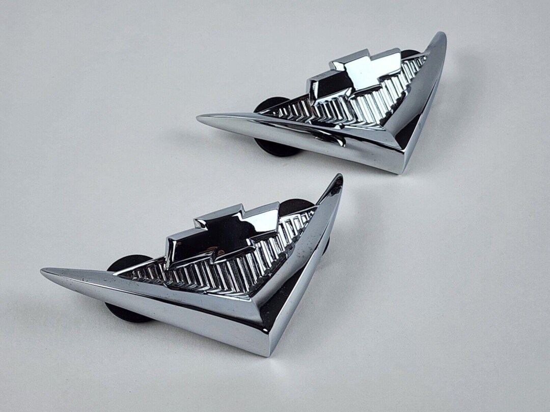 1955 Chevy Nomad Left & Right Under Tail Light Emblem 3711036 3711035 ...