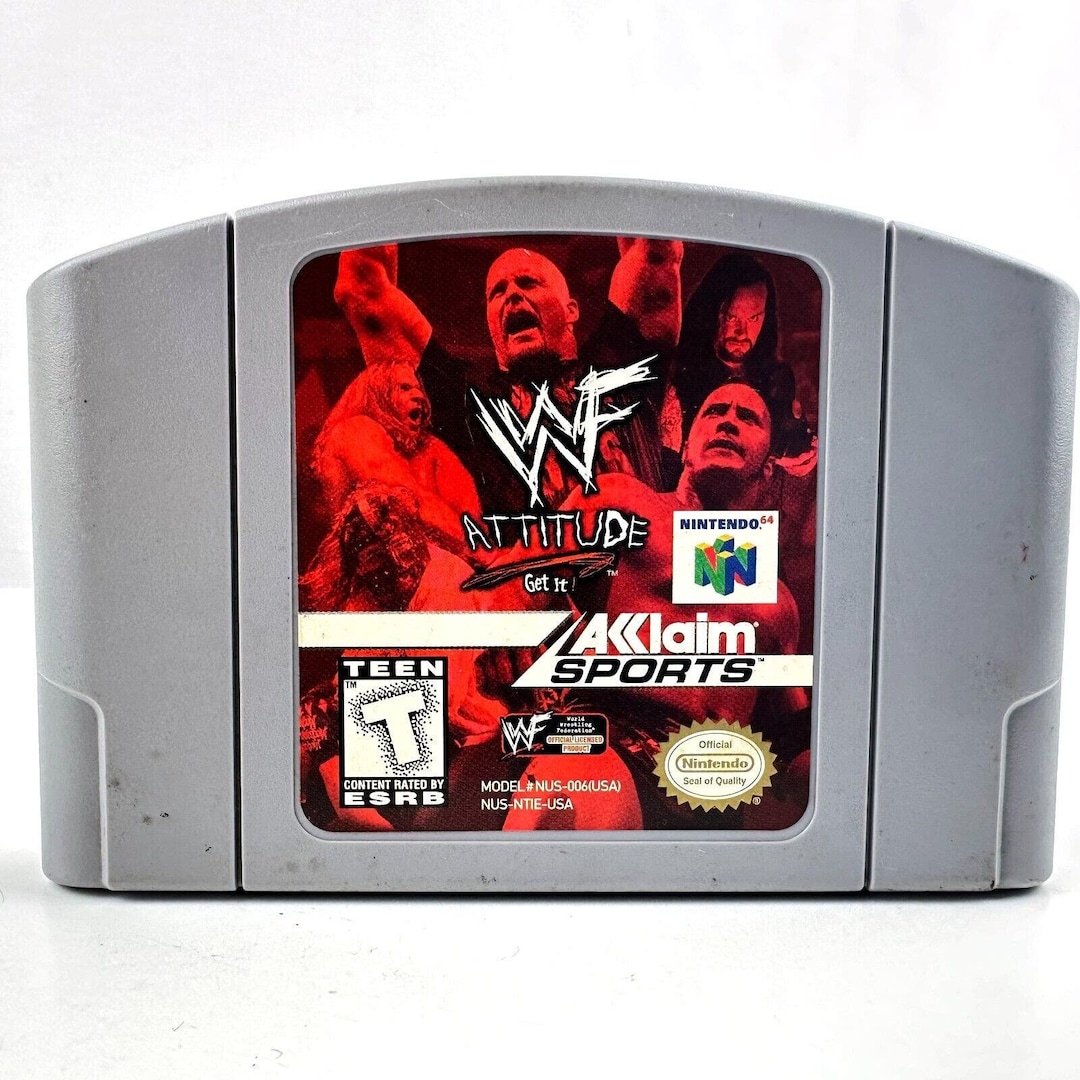 WWF Attitude Nintendo 64 N64 Authentic Retro Wrestling Super Fun Game ...