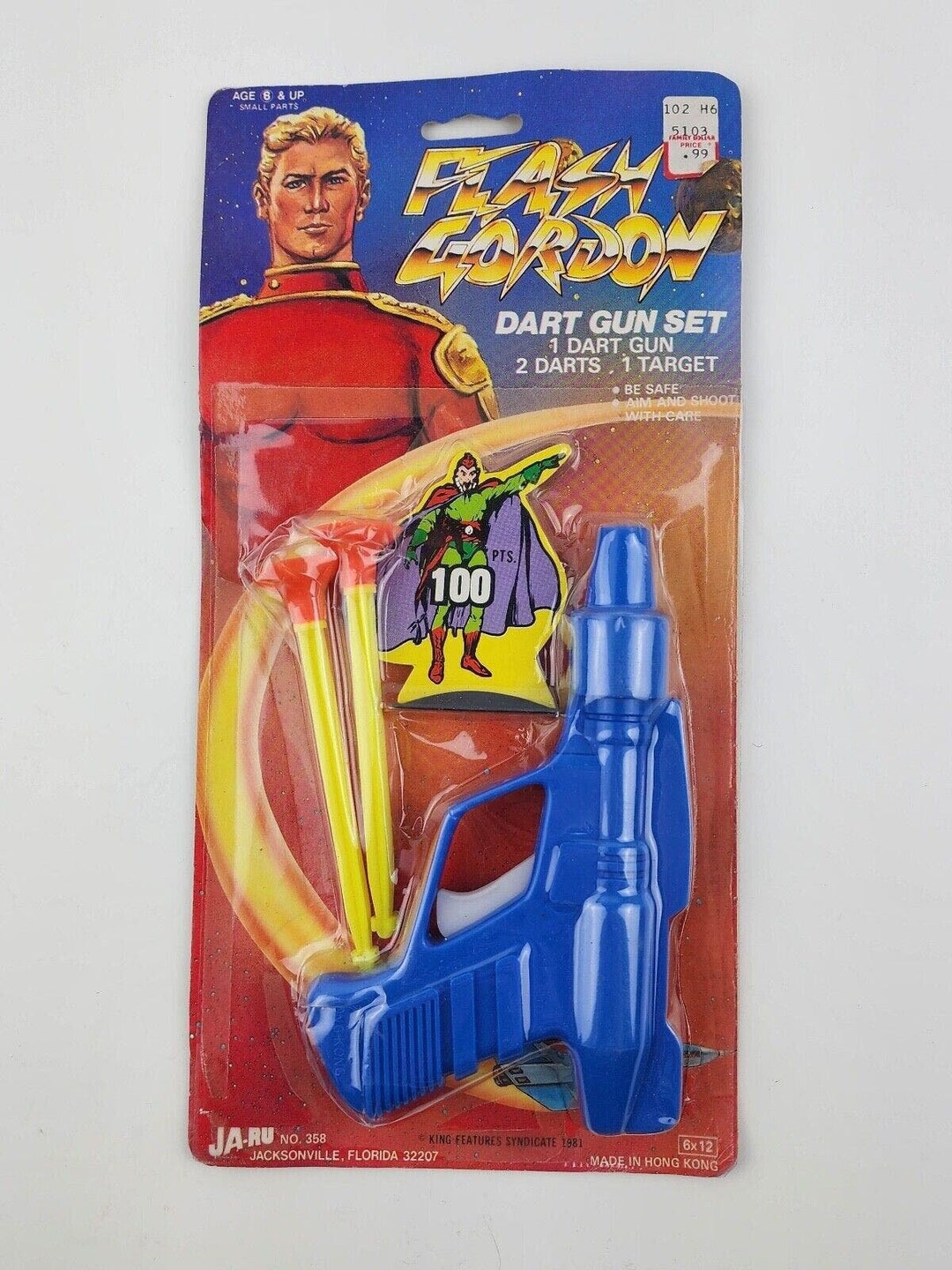 1981 Ja-ru Flash Gordon Dart Gun Set Toy New on Card Blister a Little ...