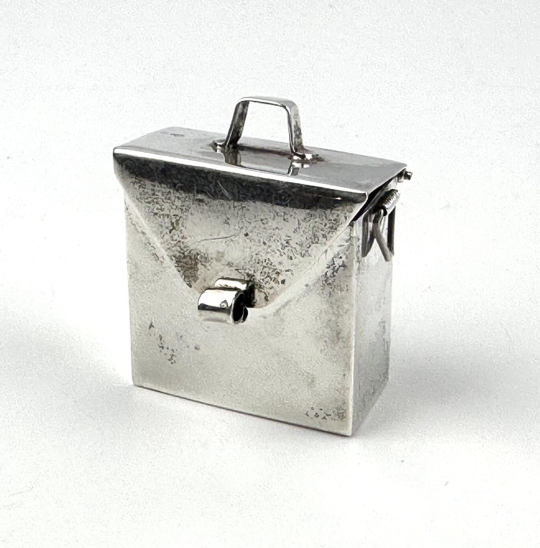 Solid Sterling Silver Square Prayer Box / Pill Container Necklace ...