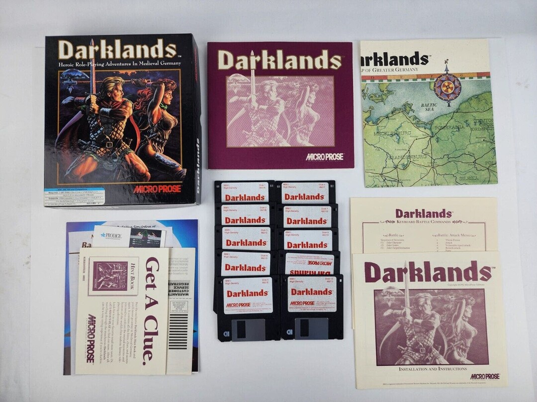 Darklands PC Big Box PC Game 100% Complete IBM 3.5" Hard Disk Rpg Game ...