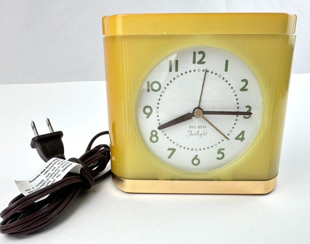 Vtg Retro Westclox, Big Ben Twilight Clock Yellow & Green Mod:43002 No ...