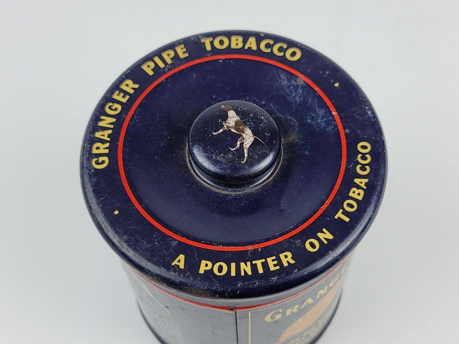 Vintage Granger Rough Cut Pipe Tobacco Tin Can Pointer Dog W/ Lid ...