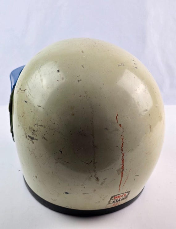1975 Bell Star Motocross Motorcycle 7 3/8 Helmet Gree… - Gem