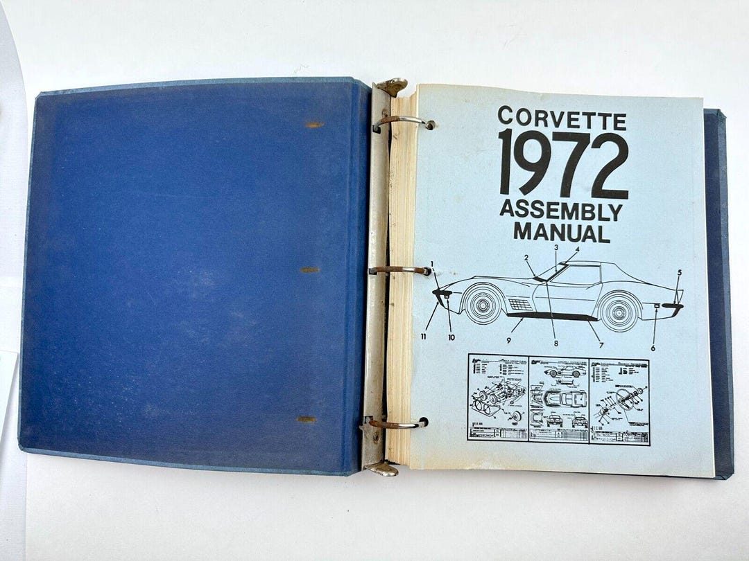 1972 Chevrolet Corvette - Assembly Manual Book Instructions ...