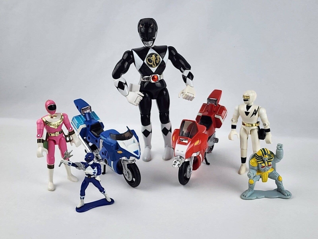 90's Mighty Morphin Power Rangers Lot Motorcycles Black White Pink ...